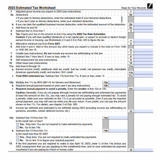 IRS Form 1040-ES. Estimated Tax for Individuals – Document Template
